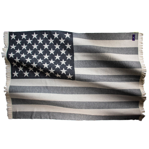 Monochromatic American Flag Merino Wool Throw – thepatiodaddy-o.com